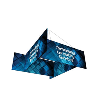 Four-Sided Pinwheel Shaped Hanging Banner Displays – expogoods.com